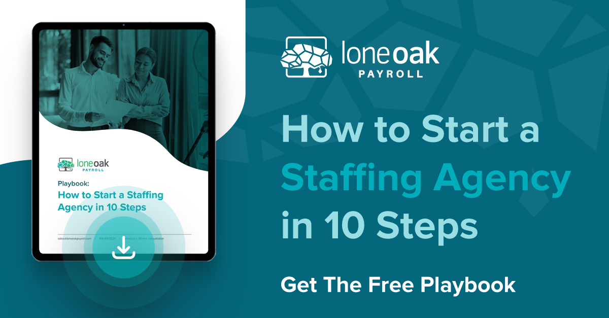 How to Start a Staffing Agency Playbook Landing Page - Lone Oak Payroll